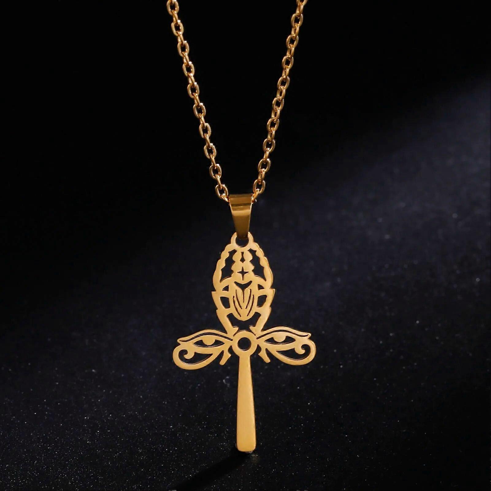 Ancient Egypt Pendant Mythology Eye of Ra Horus Symbol Ankh Necklace ...