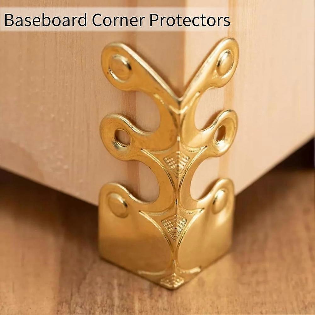 10pcs Baseboard Corner Protectors-Brass Skirting Board Corner ...