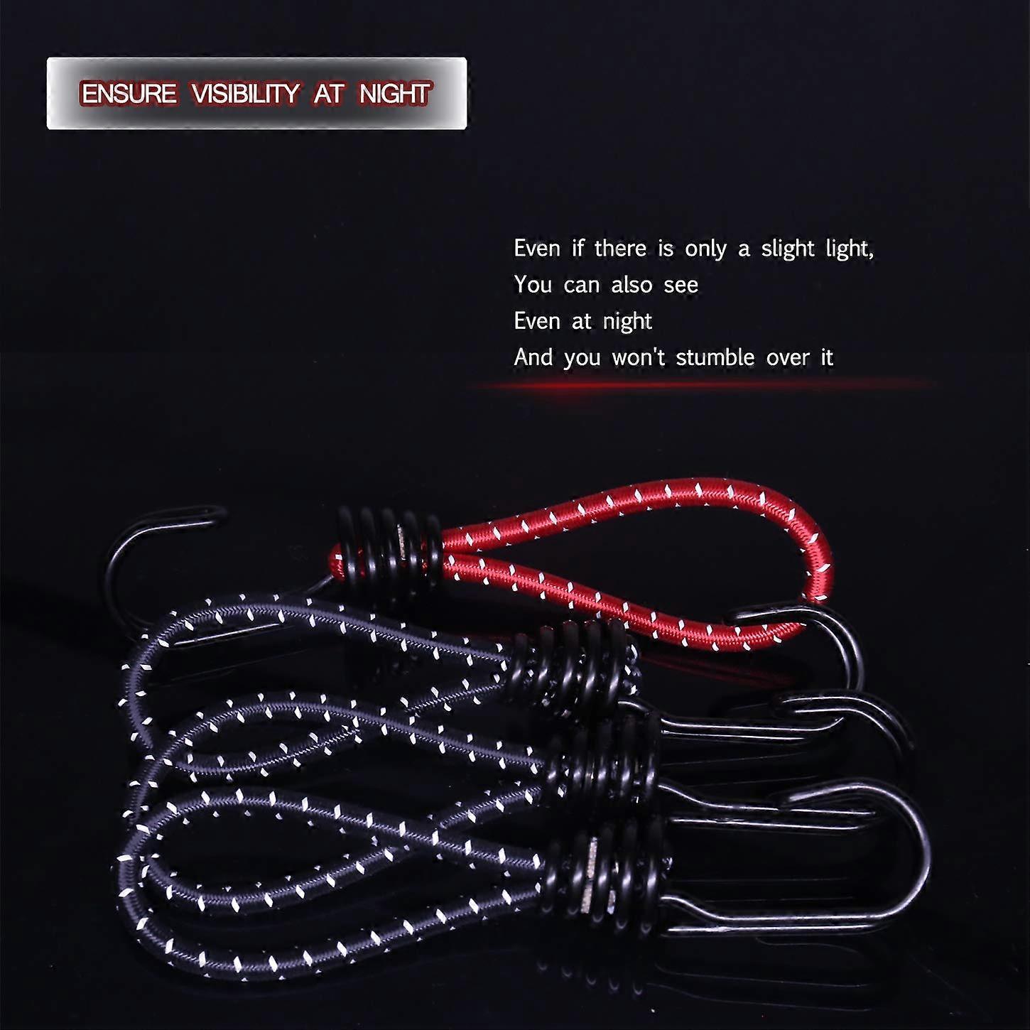 Outdoor Bungee Cords with Hooks - 8pcs Tent Elastic Rope Buckle Hook ...