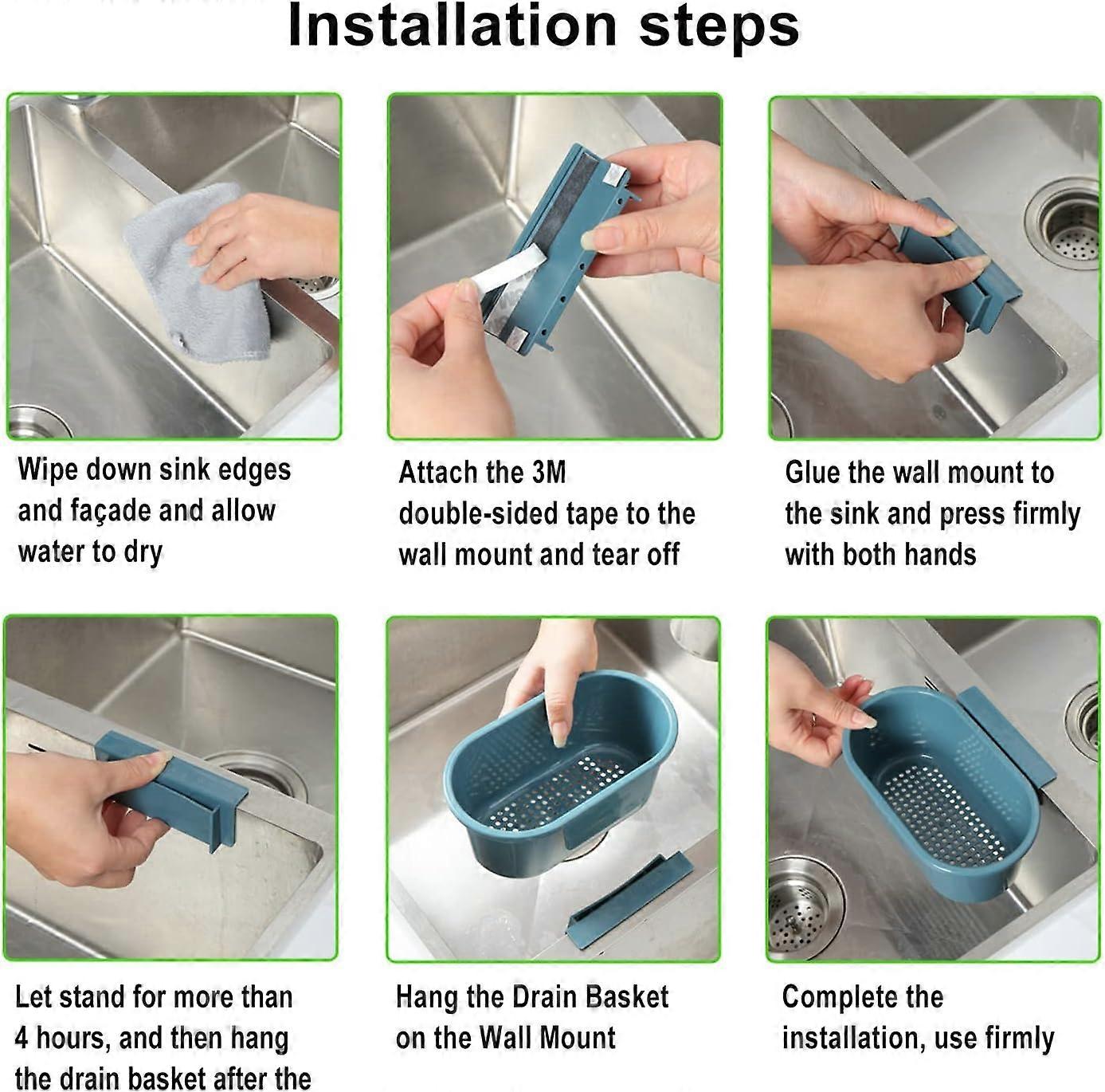 2 Pcs Kitchen Sink Corner Strainer Sink Mesh Drain Basket for Food ...