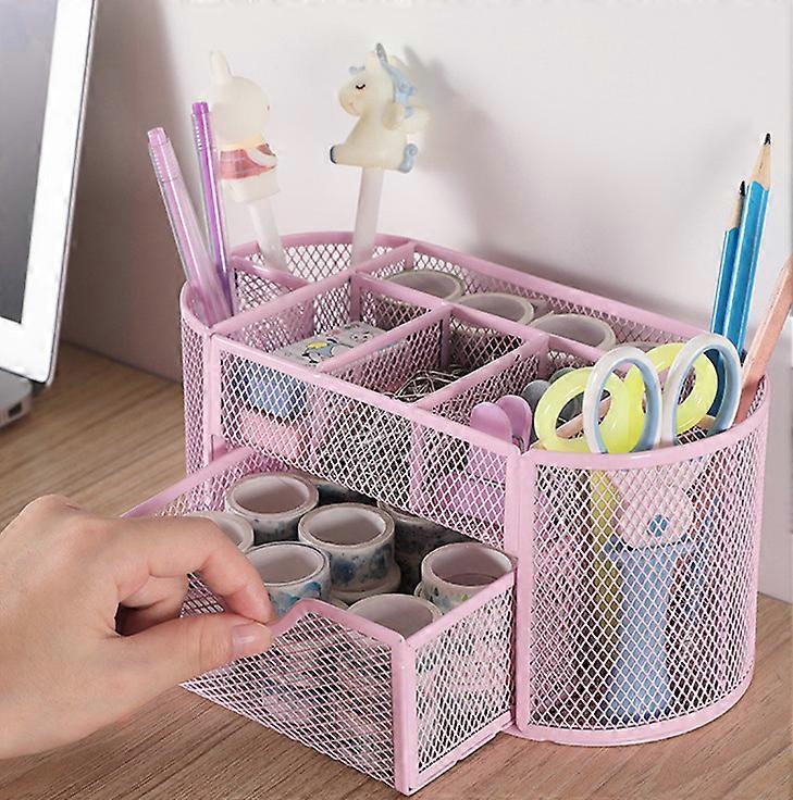 9-grid Office Mesh Desk Tidy Versatile Stationery Storage Desktop ...