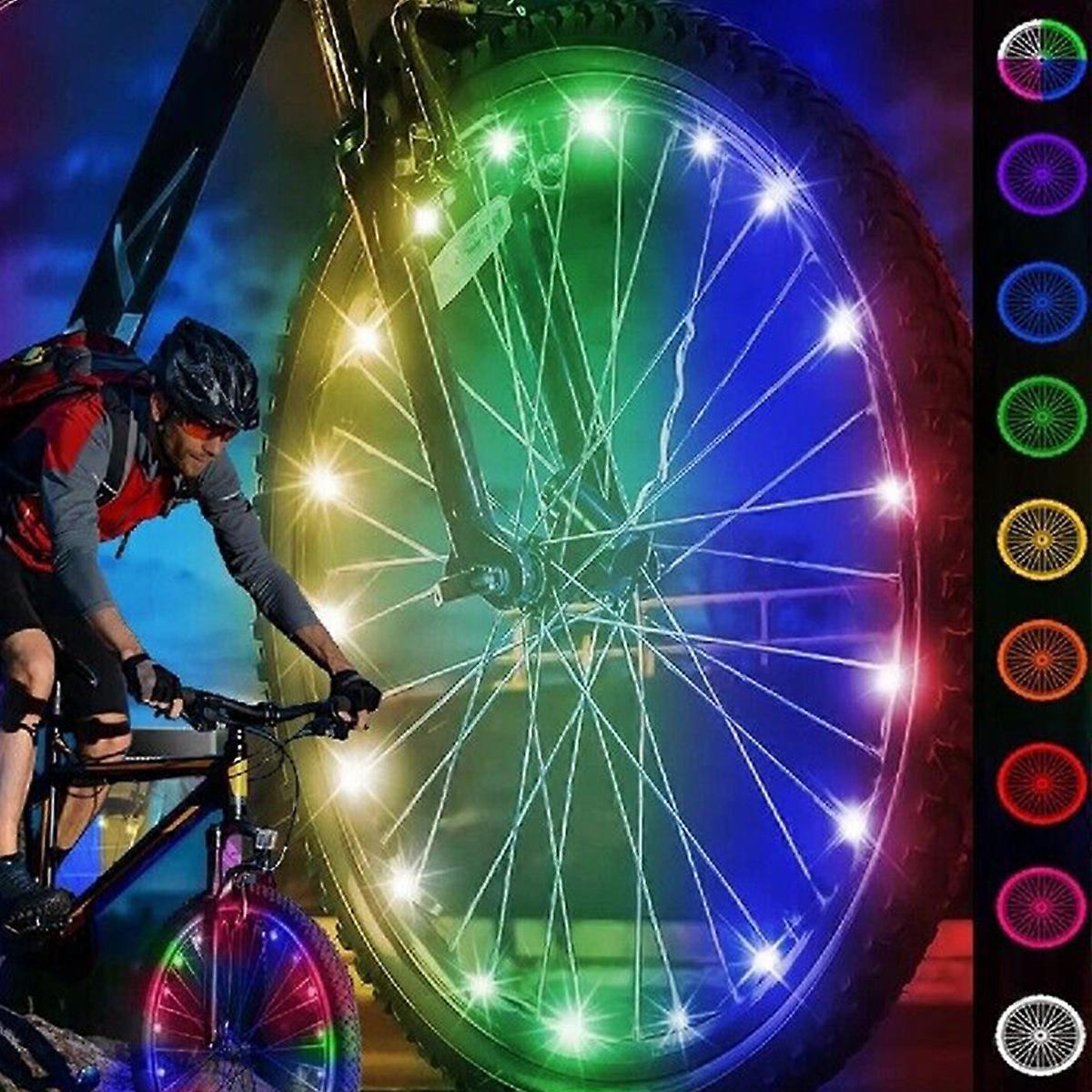 2 Tire Pack LED Bike Wheel Lights Ultra Bright Waterproof Bicycle Spoke ...