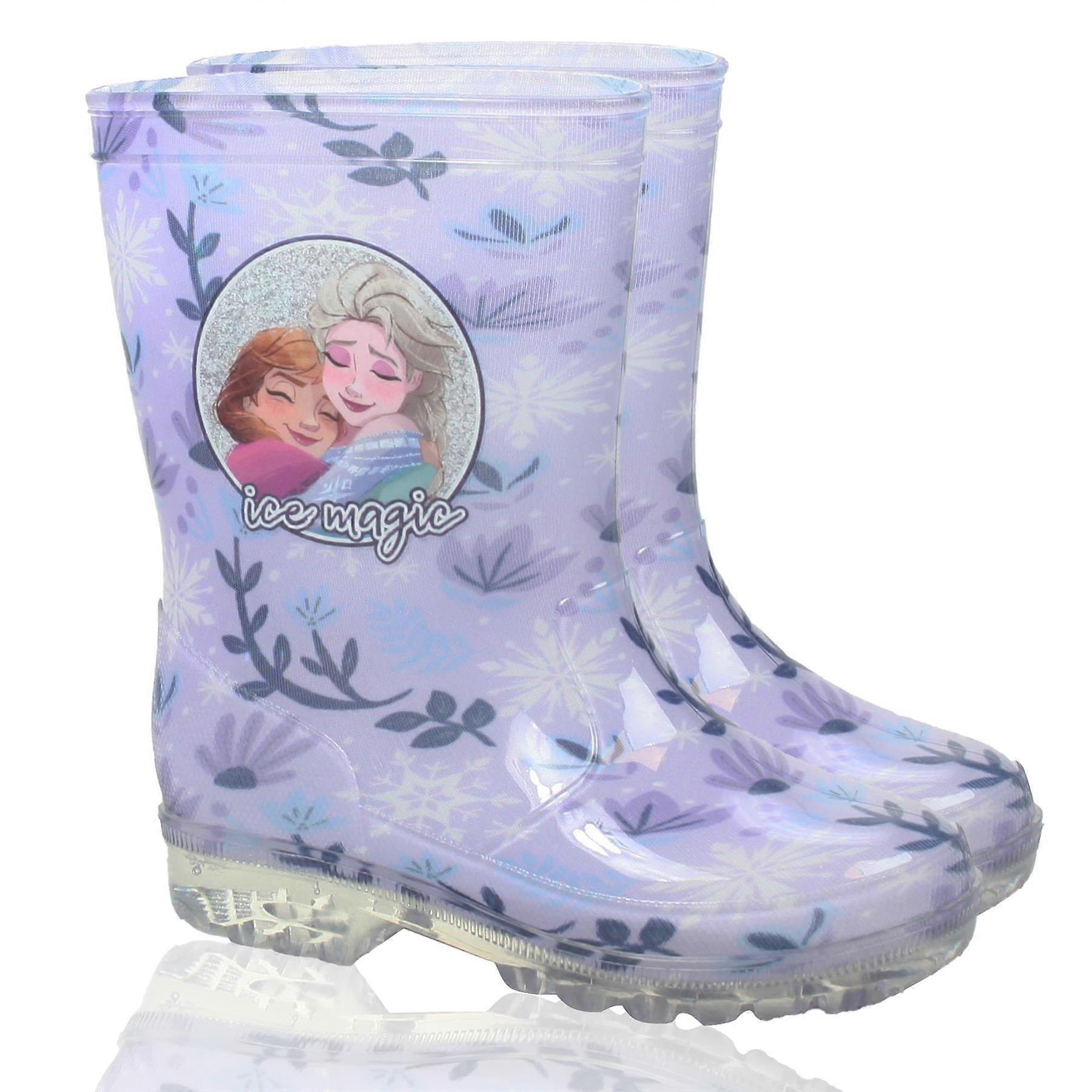 Kids Girls Frozen PVC Wellies Rain Boot Anti-Skid Snow Boot Officially ...
