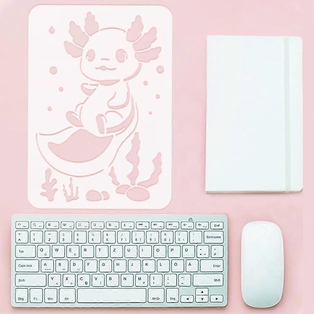 Cartoon Axolotl Stencil 8.3x11.7inch Cute Axolotl Painting Stencils ...