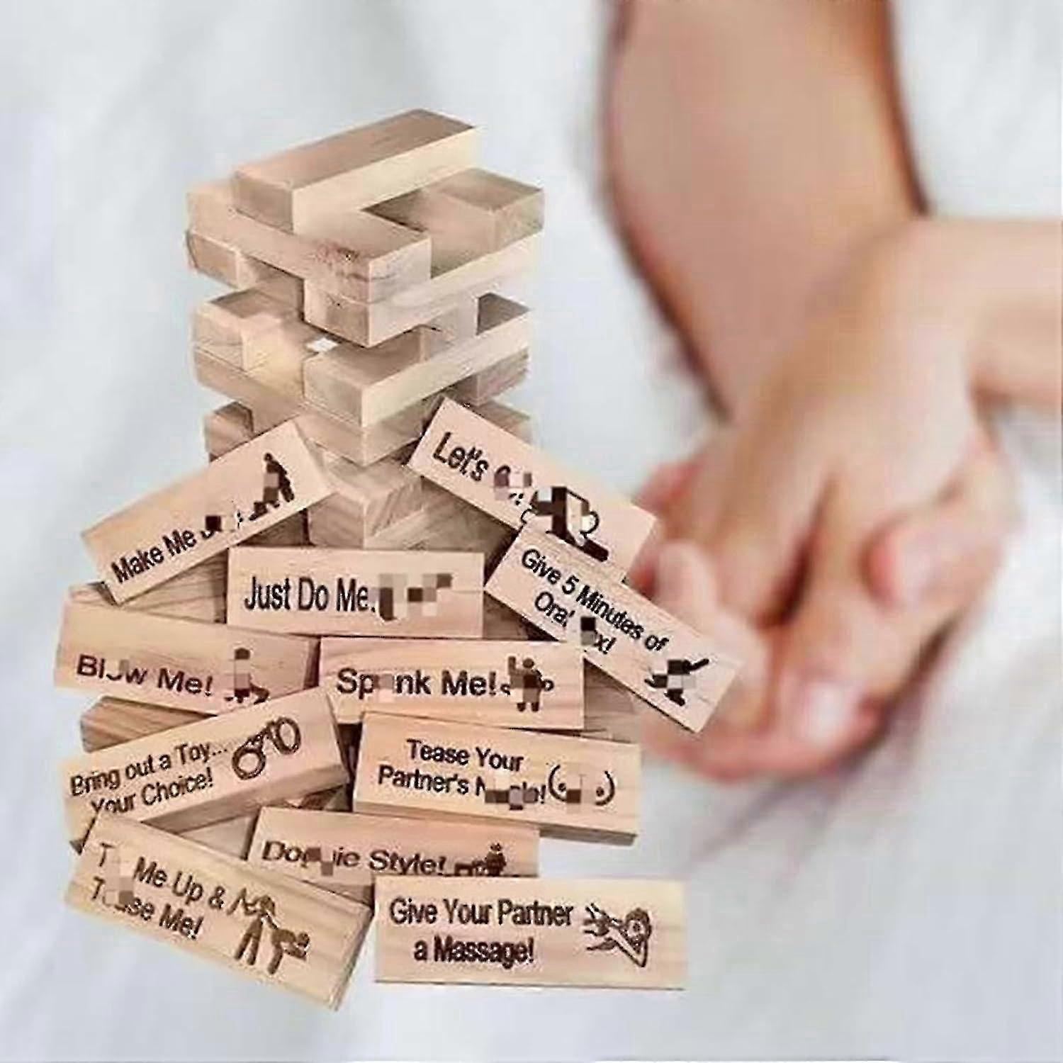 48pcs Super Naughty Block Tower Game Funny Couple Stacking Tower With ...