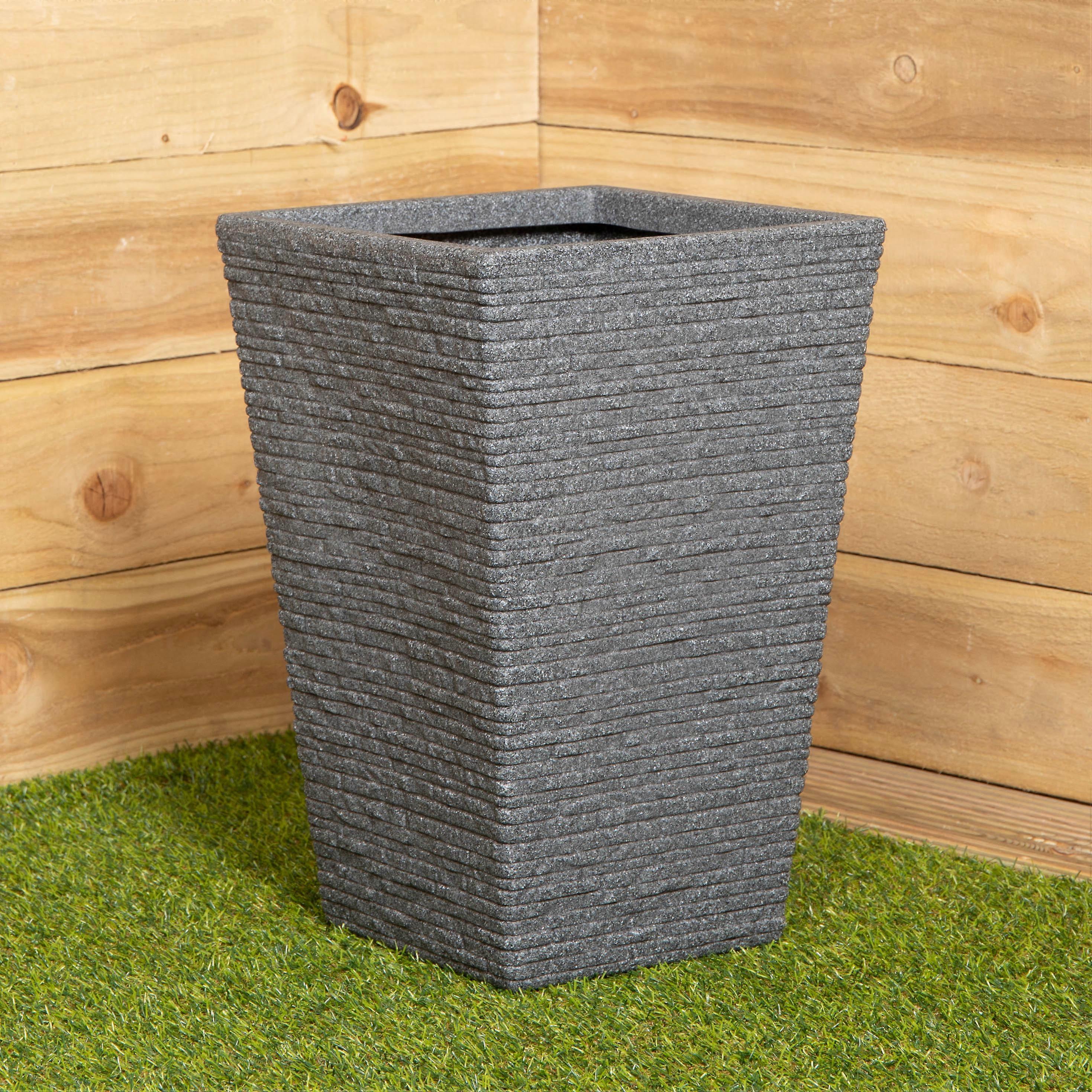45Cm Tall Plastic Ash Grey Slate Effect Garden Patio Trough | Fruugo UK
