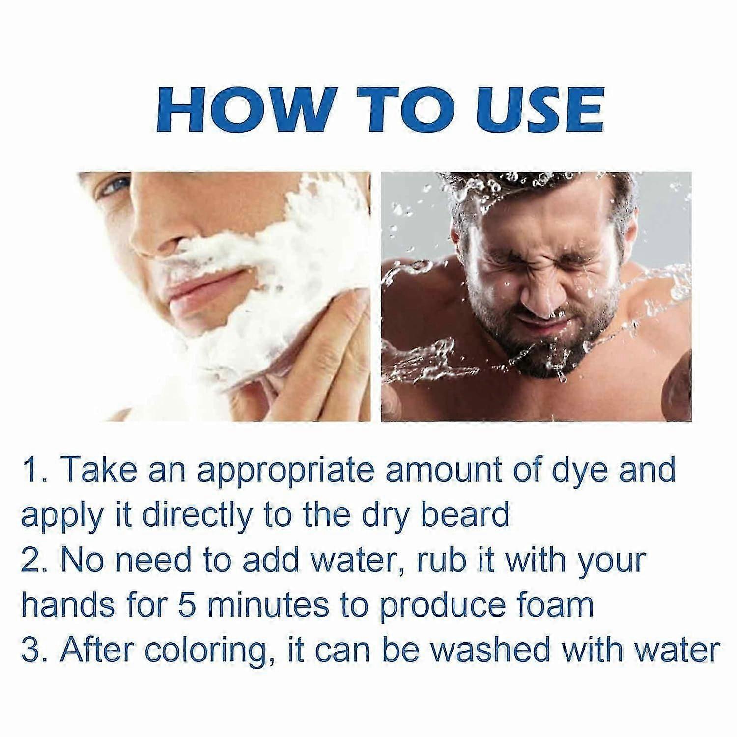 Men Mustache & Beard Dye For Gray Hair To Black, Beard Dye Shampoo For ...
