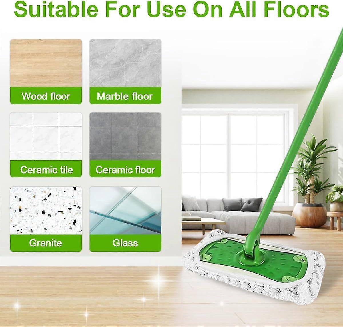 6 Pack Reusable Microfiber Mop Cover Suitable for Swiffer Mop Cover ...