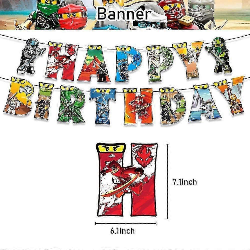 Ninjago Theme Kids Boys Happy Birthday Party Decoration Balloon Banner ...