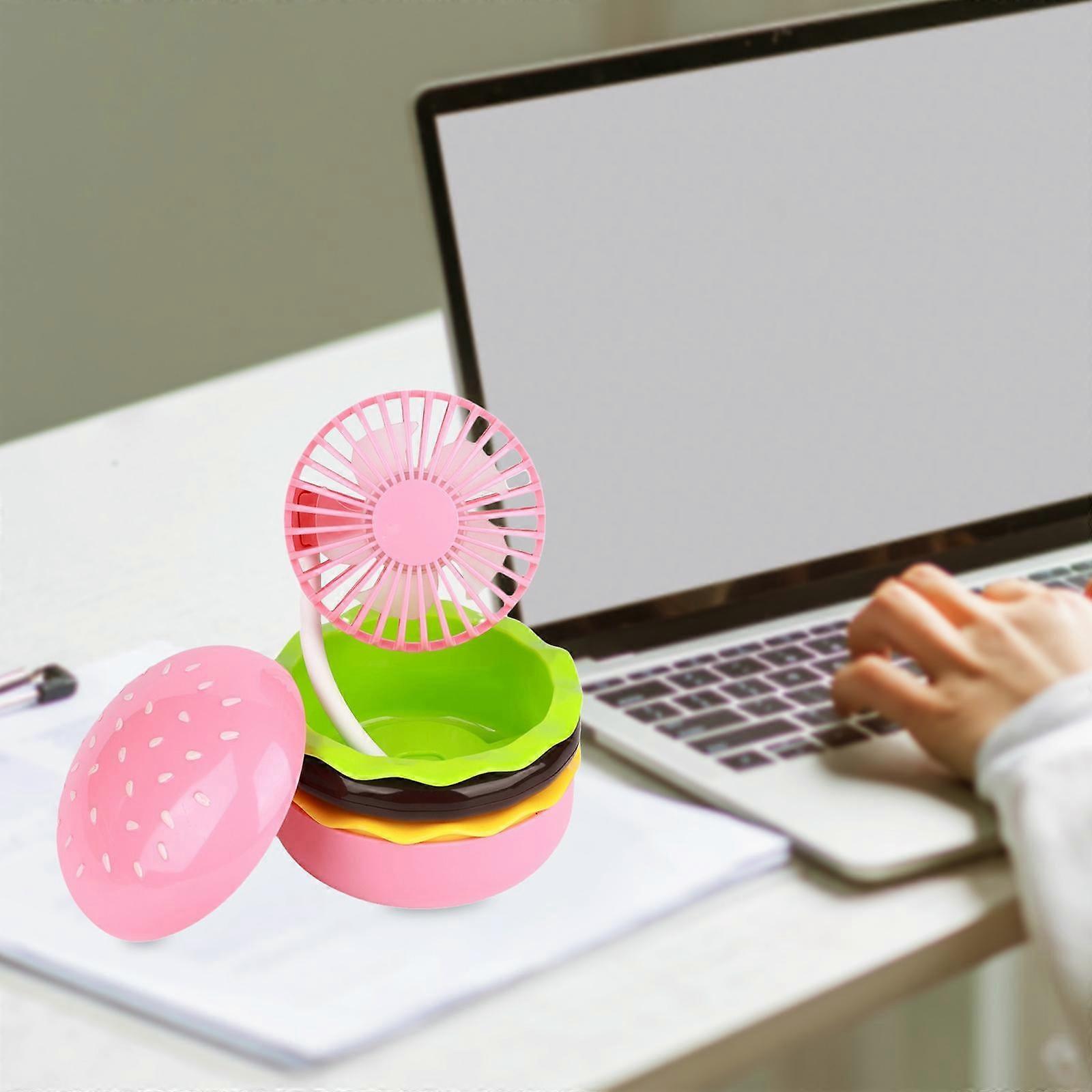 Burger Mini Fan Kids Outdoor Hand Fan Toy Stylish Eyelash Table Fan ...