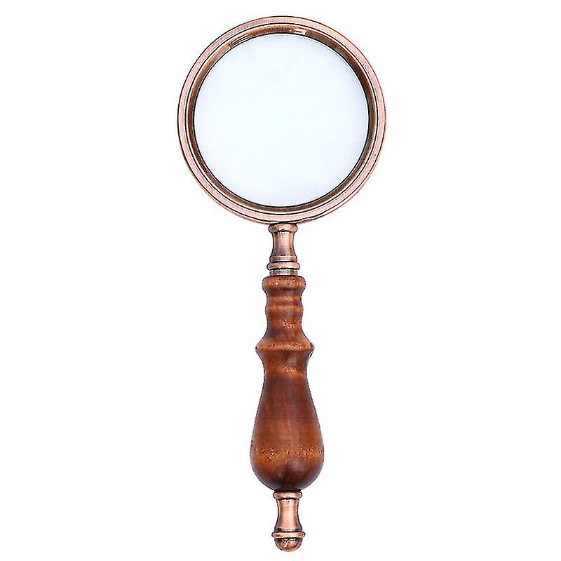 Magnifying Glass,10x Antique Copper Handheld With Wooden Handle And ...