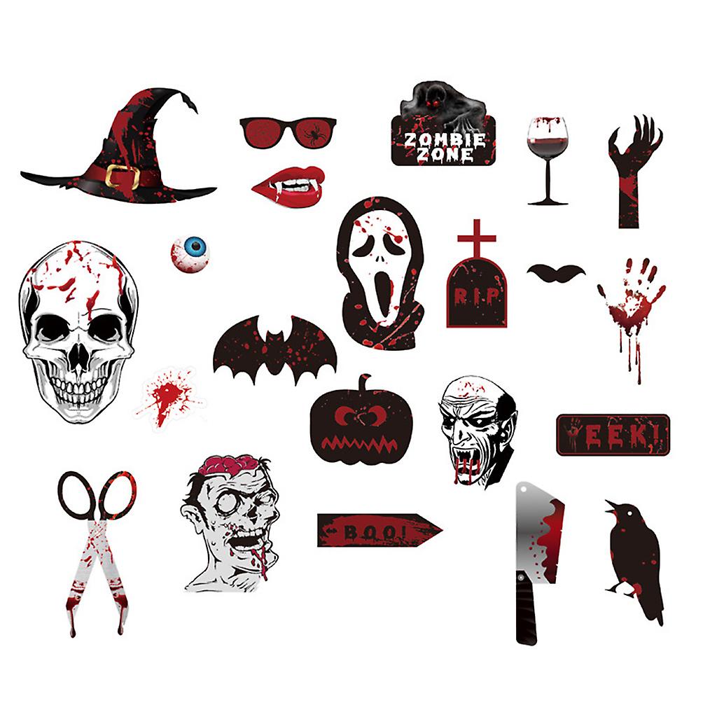 22 Pieces Halloween Zombie Photo Booth Props Horror Scary For Vampire ...