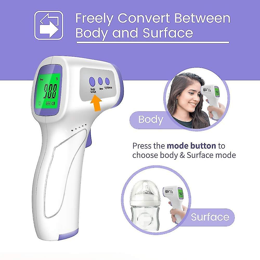 Forehead Thermometer For Fever - Touchless Thermometer For Adults, Body And Surface Temperature ...