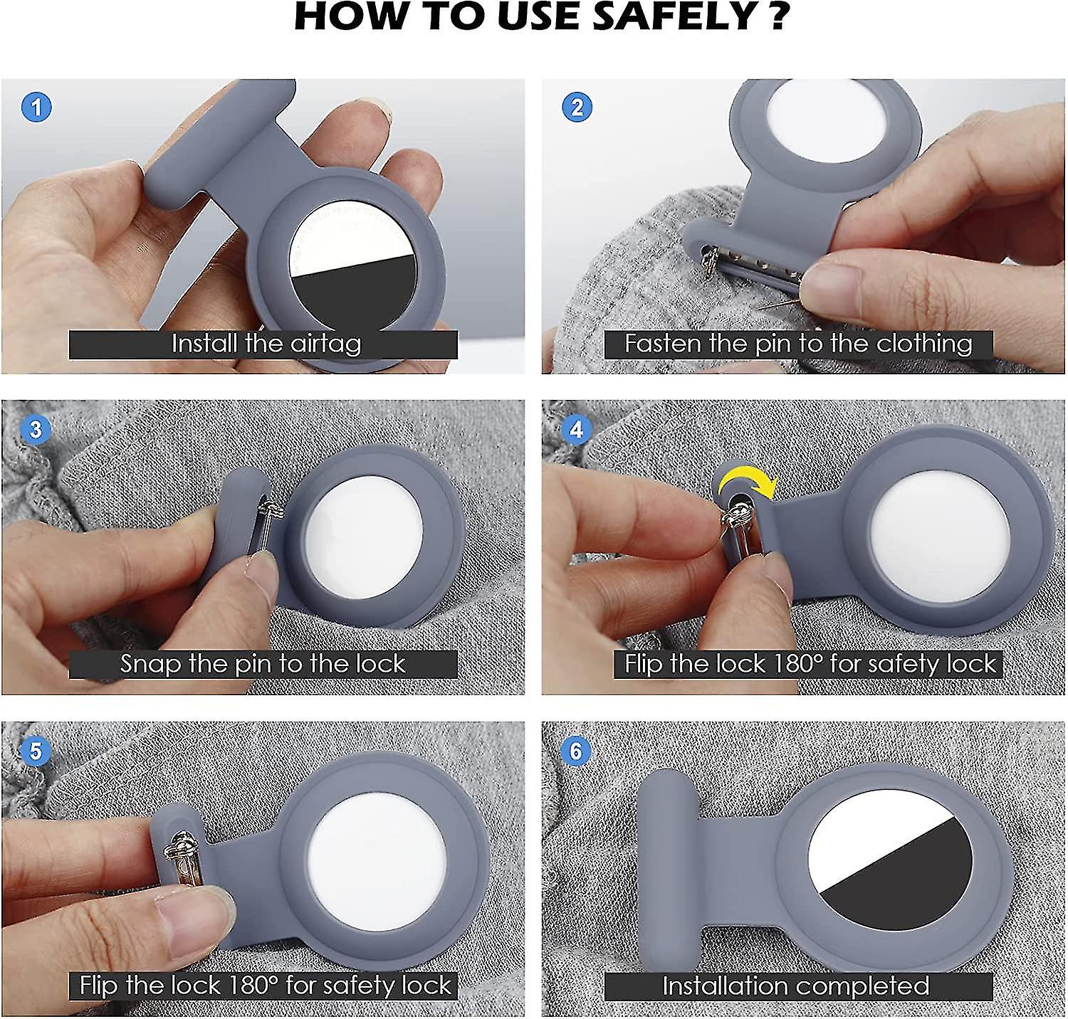 Airtag Hidden Gps Tracker,airtag For Kids,elderly,pet,clothing (navy ...