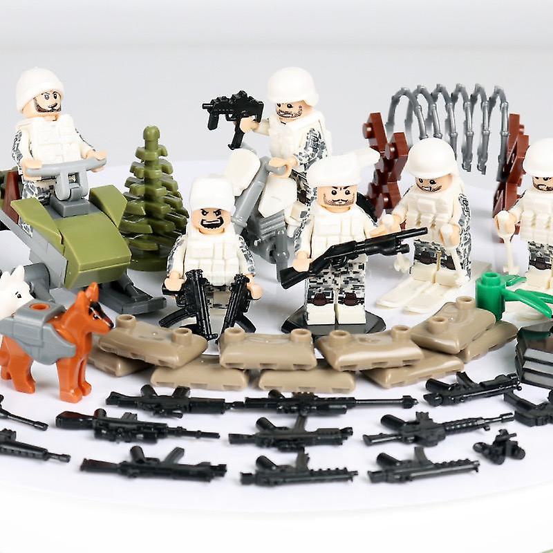 Set Of 6 Pcs Mini Figures Snow Assault Team Military Themed Minifigures ...