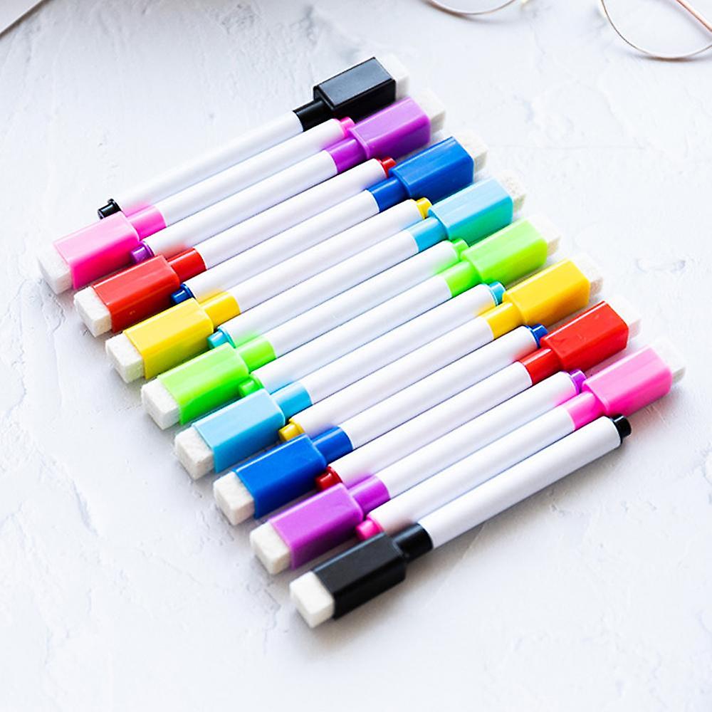 8 Colors Dry Erase Markers with Eraser Cap Home Office Classroom ...
