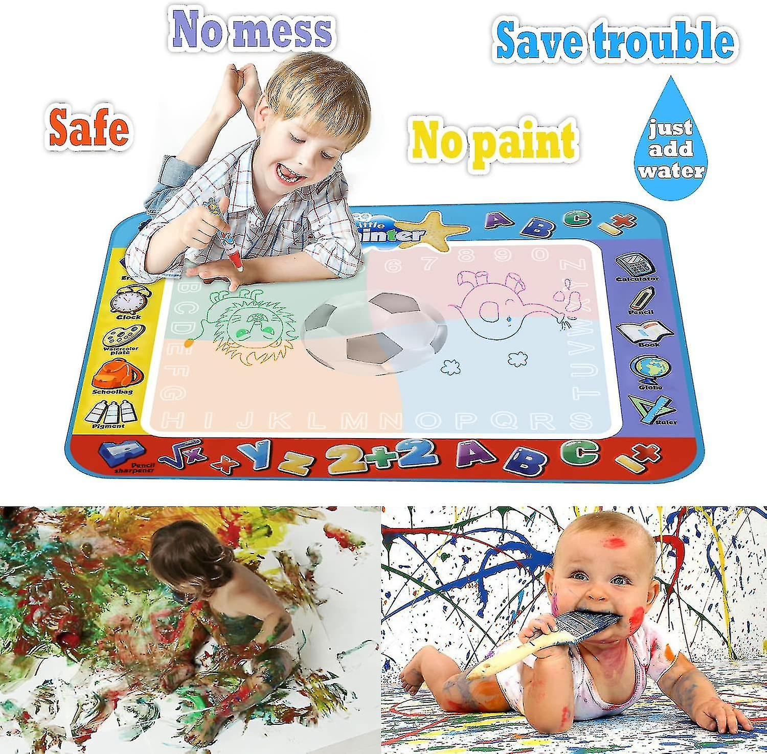 Coloring Mat,kids Toys Large Water Painting Mat,toddlers Doodle Pad ...