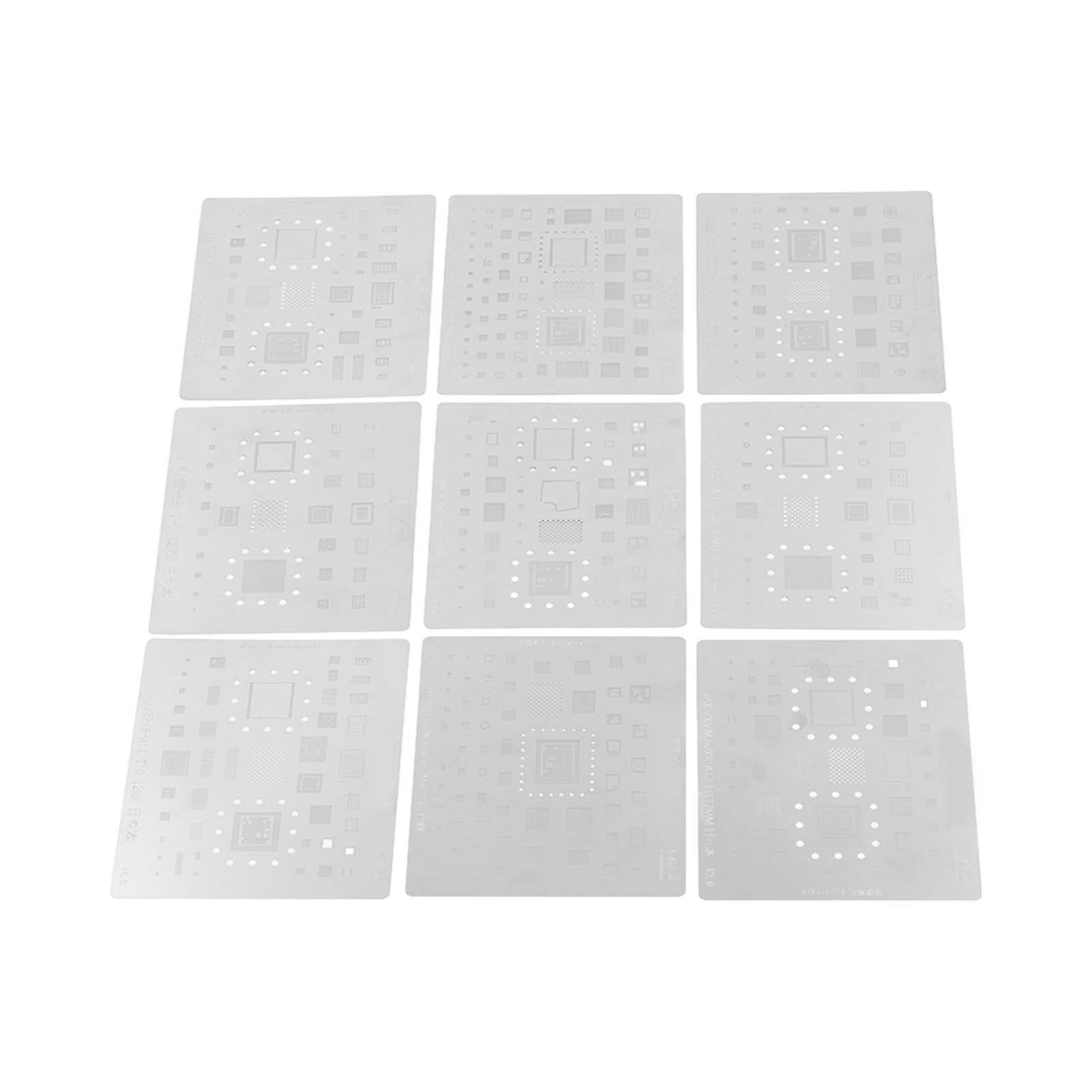 Stainless Steel Reballing Net9PCS Magnetic Reballing Stencils Reballing ...