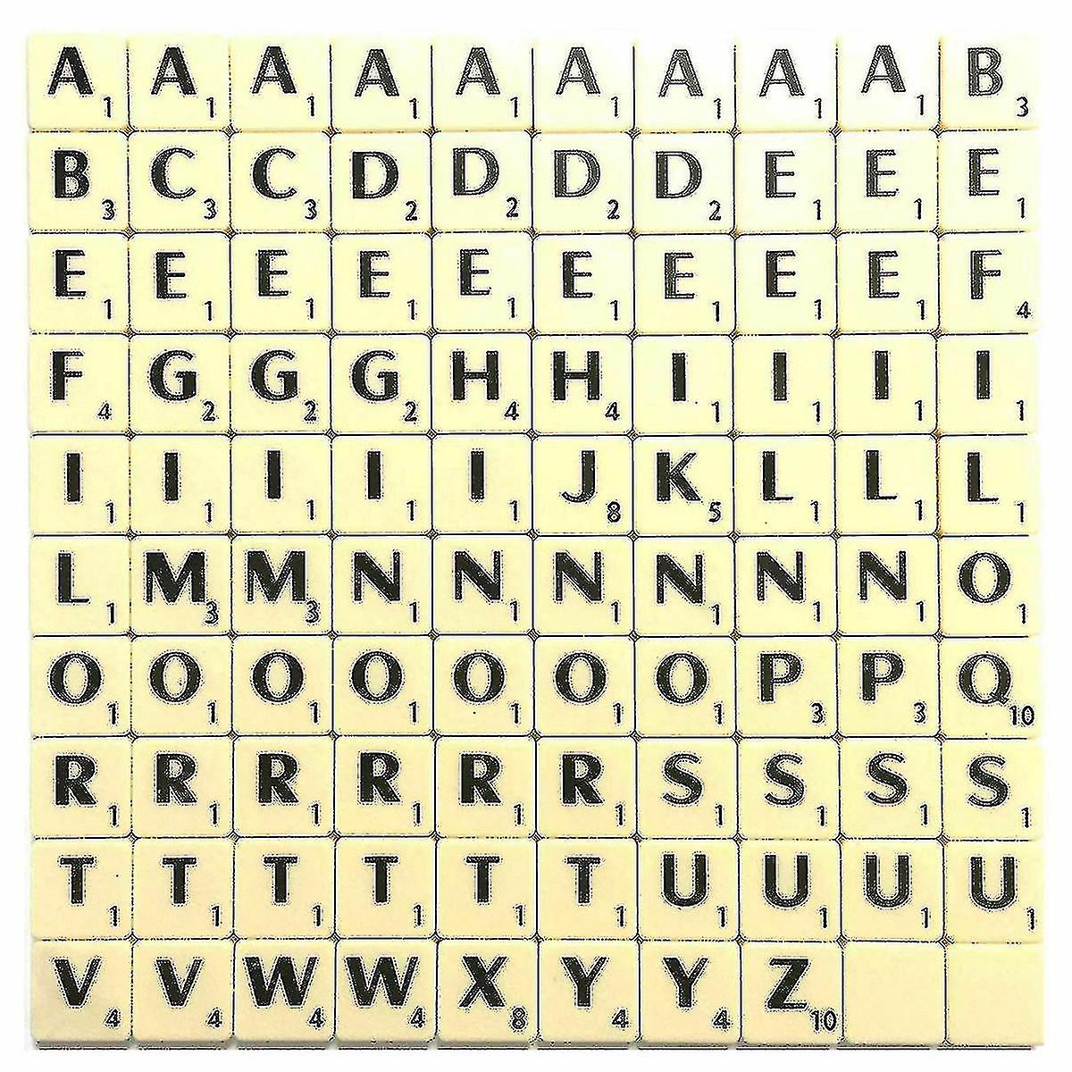 A-z Plastic Scrabble Tiles Alphabets Letters With Score Numbers G ...