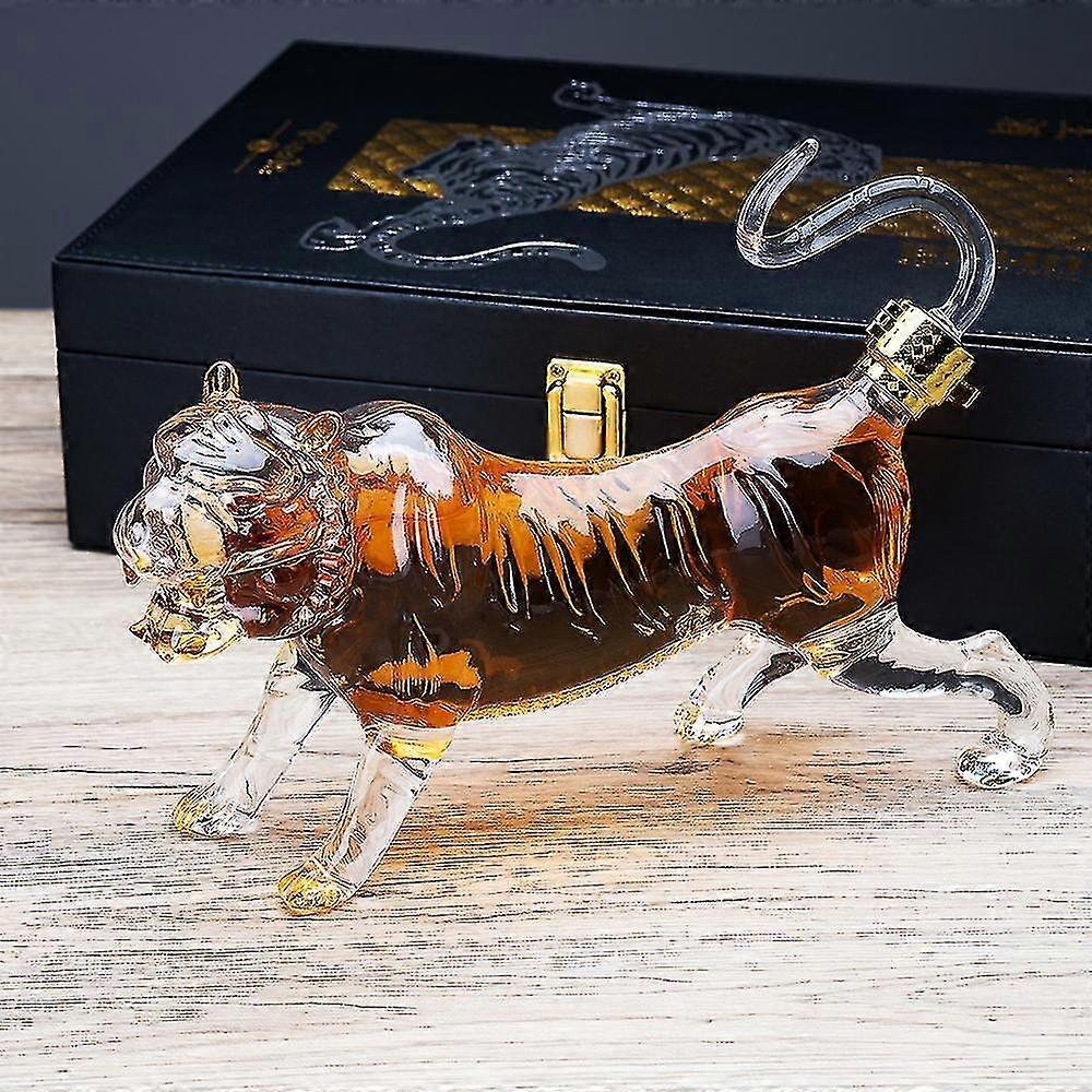 Animal Shape Handmade 500ml Tiger Shape Liquor Tequila Glass Bottle ...