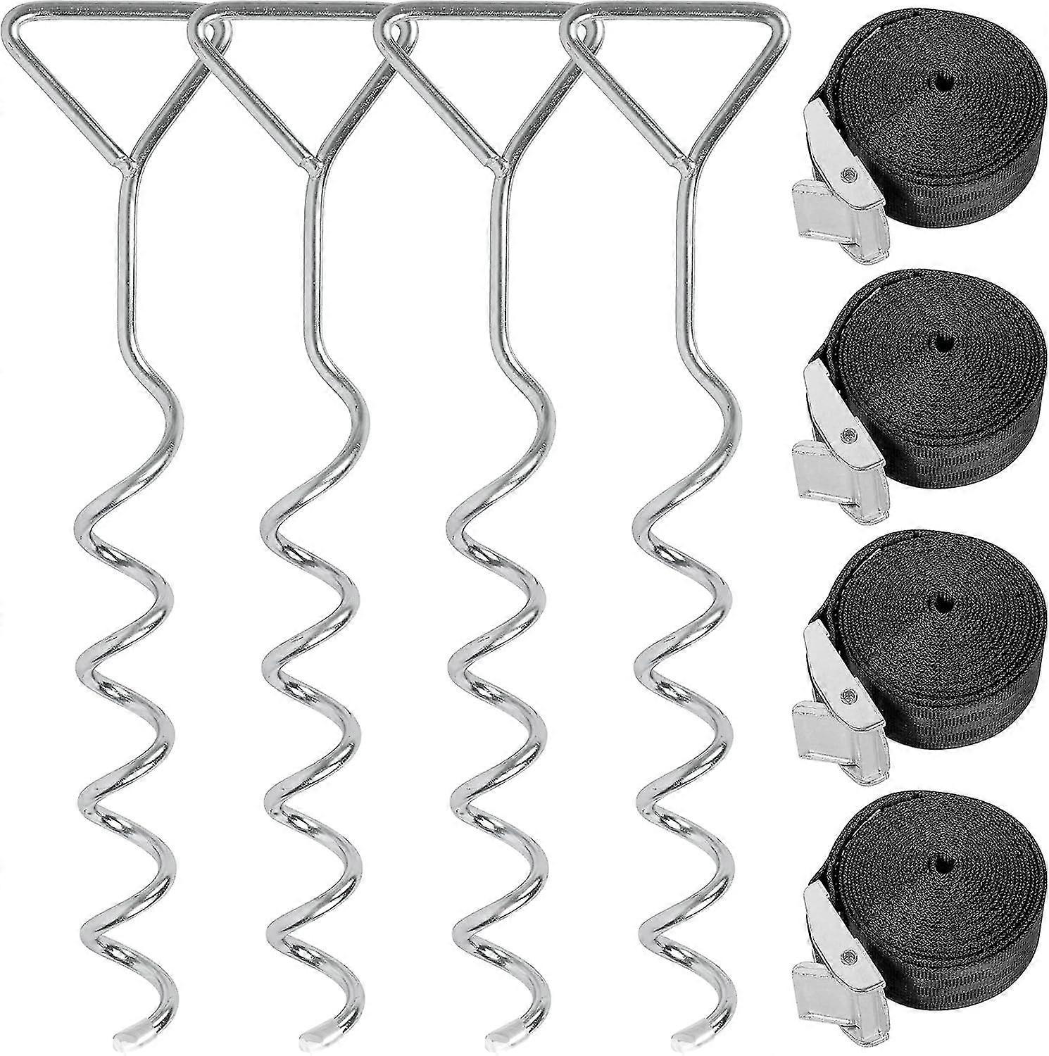 Piece Trampoline Anchor Kit - Heavy Duty Trampoline Stakes With Tear ...
