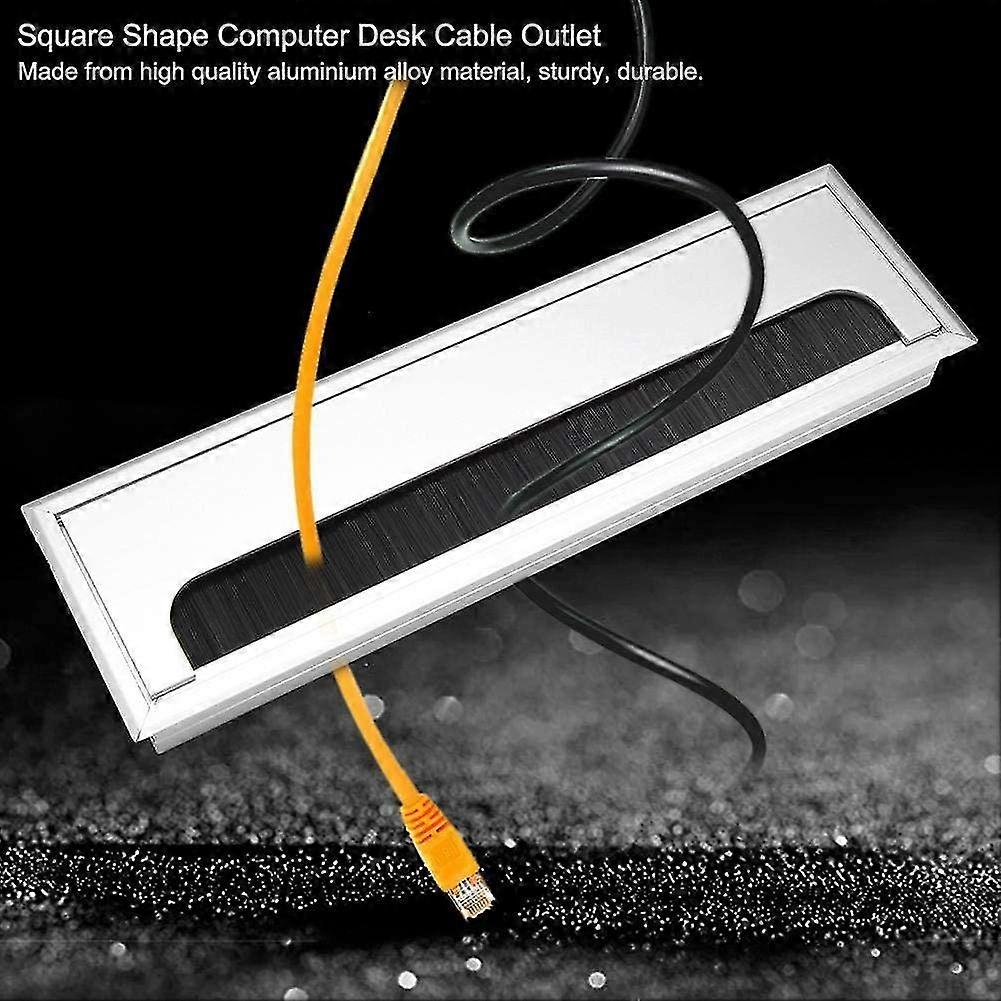 Square Flush Mount Aluminum Cable Hole Cover Desk Computer Wire Cable ...