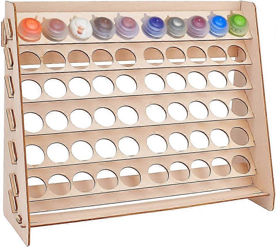 Paint Rack Organizer 60 Holes Wooden Paint Storage Organizer Stand ...