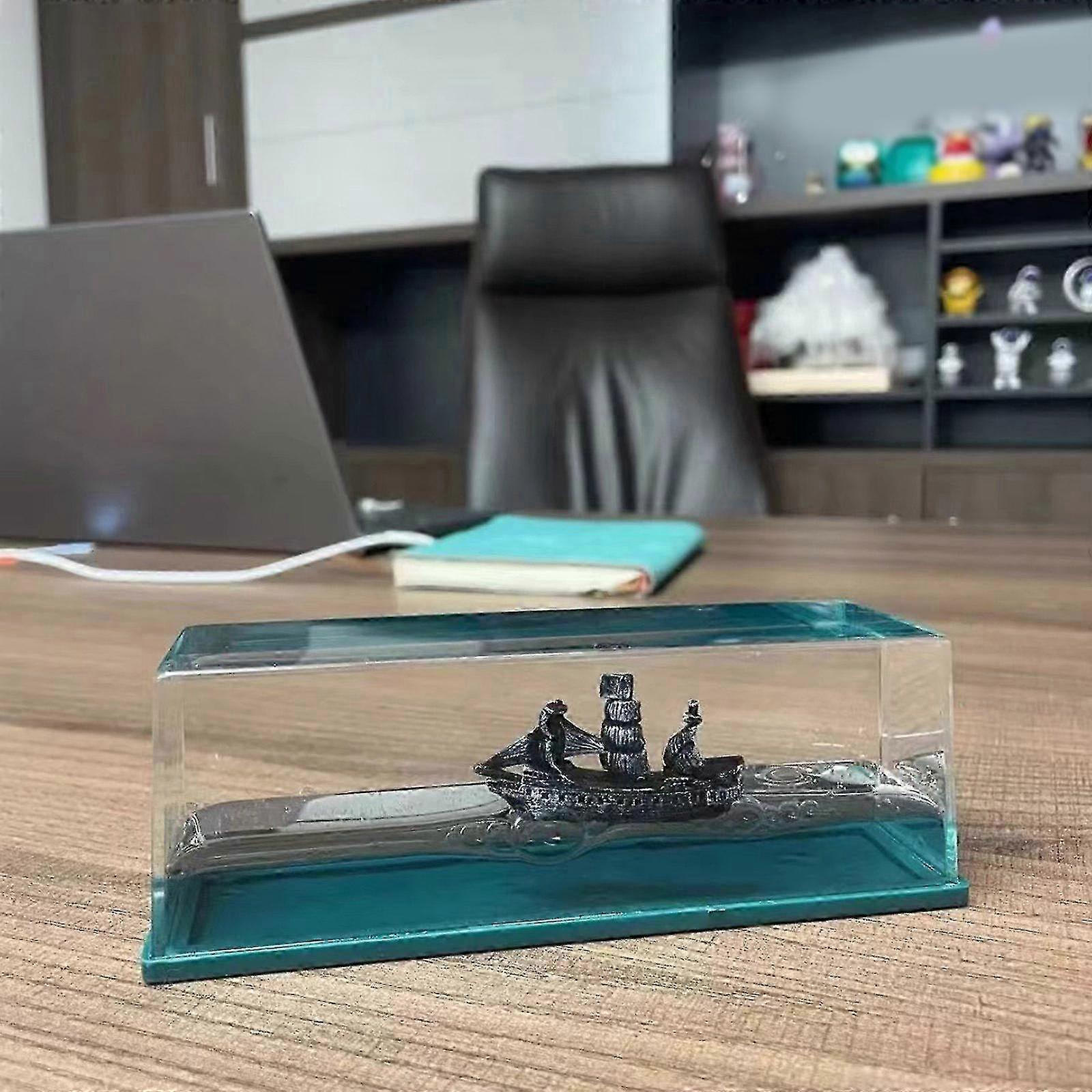 Liquid Paperweight Never Sink Fluid Drift Ship Black Pearl Liquid Float ...