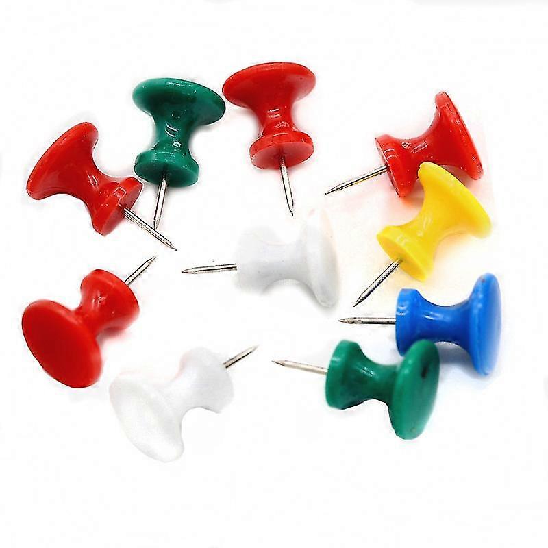 100 Pieces Giant Push Pins, 1 Inch Thumb Tacks Steel Point Map Plastic ...