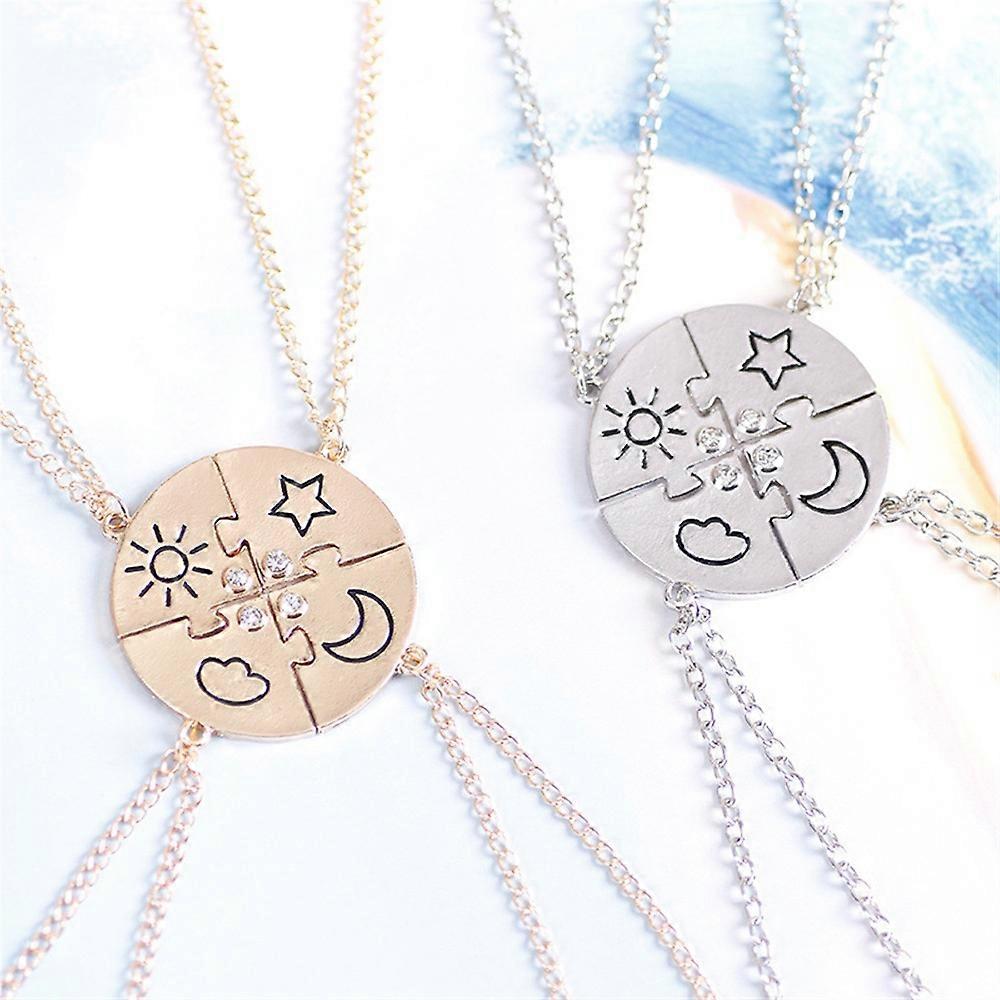 (gold)Best Friends Forever Necklaces Zinc Alloy Necklace BFF Puzzle ...