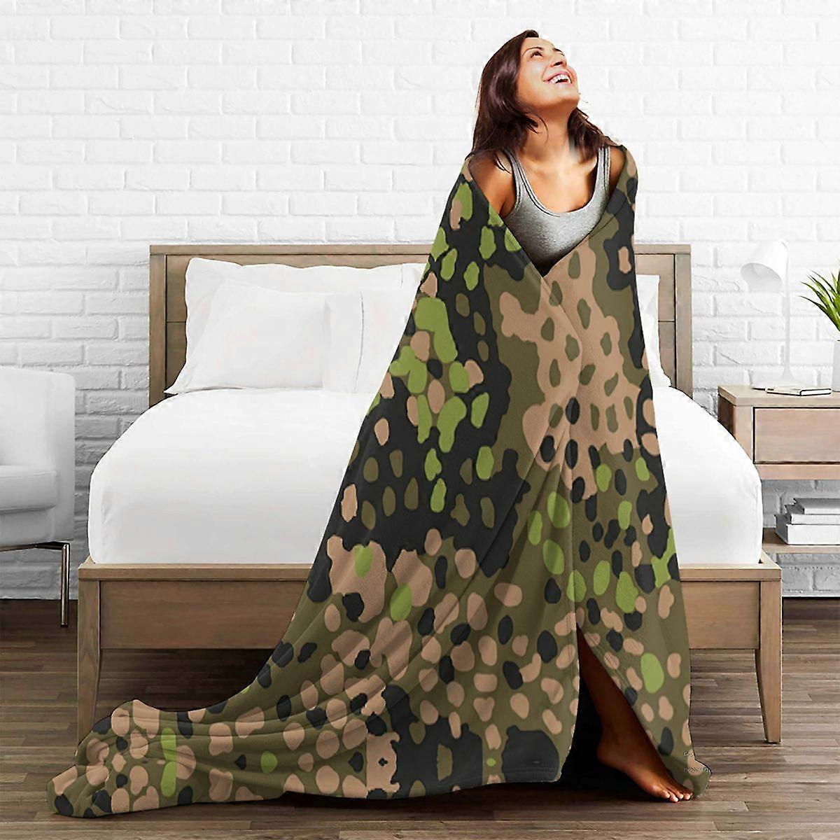 WW2 SS Erbsentarn Army Camouflage Blankets Fleece Camo Multi-function ...