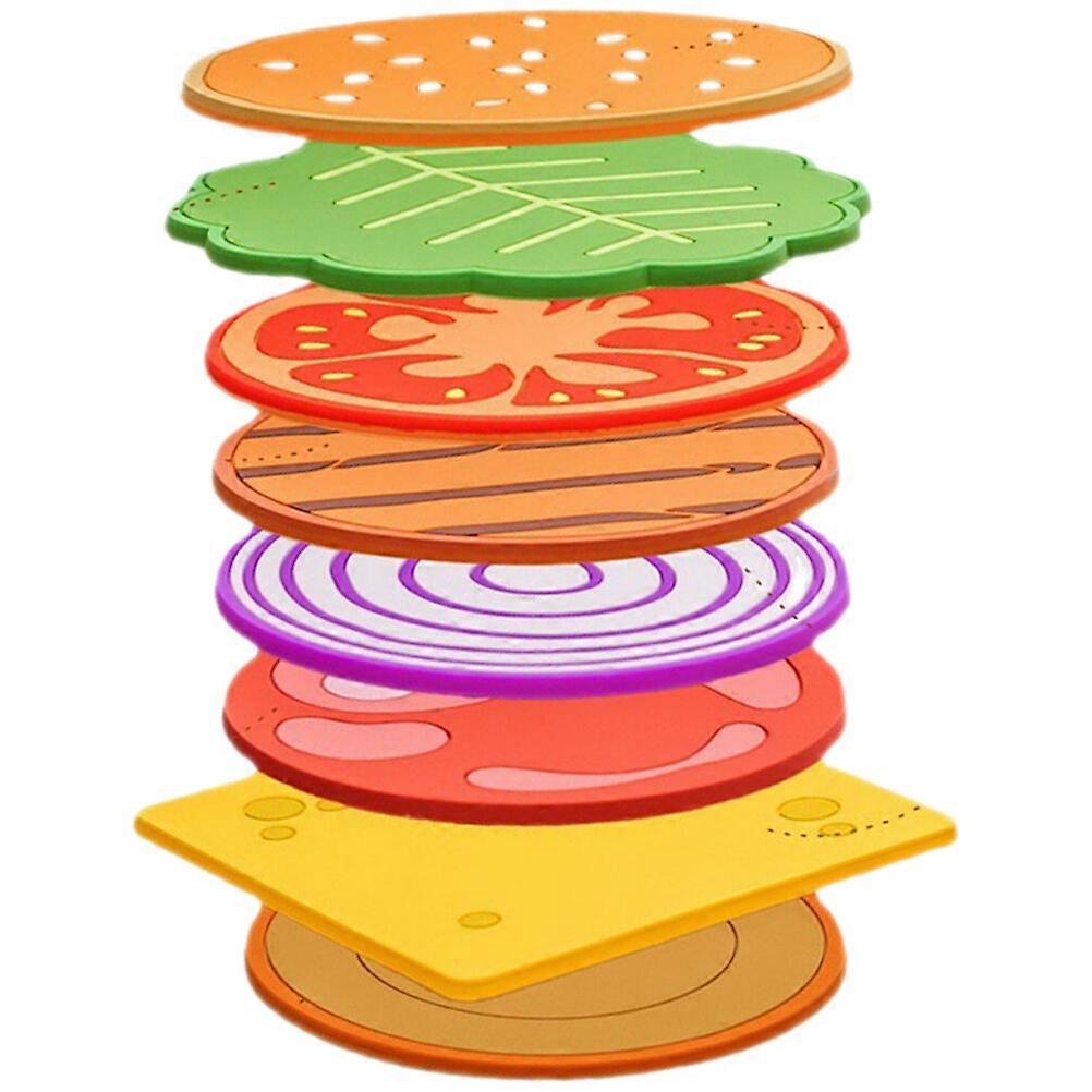 1 Set of Cartoon Cup Coasters Novelty Burger Coasters For Coffee Table ...
