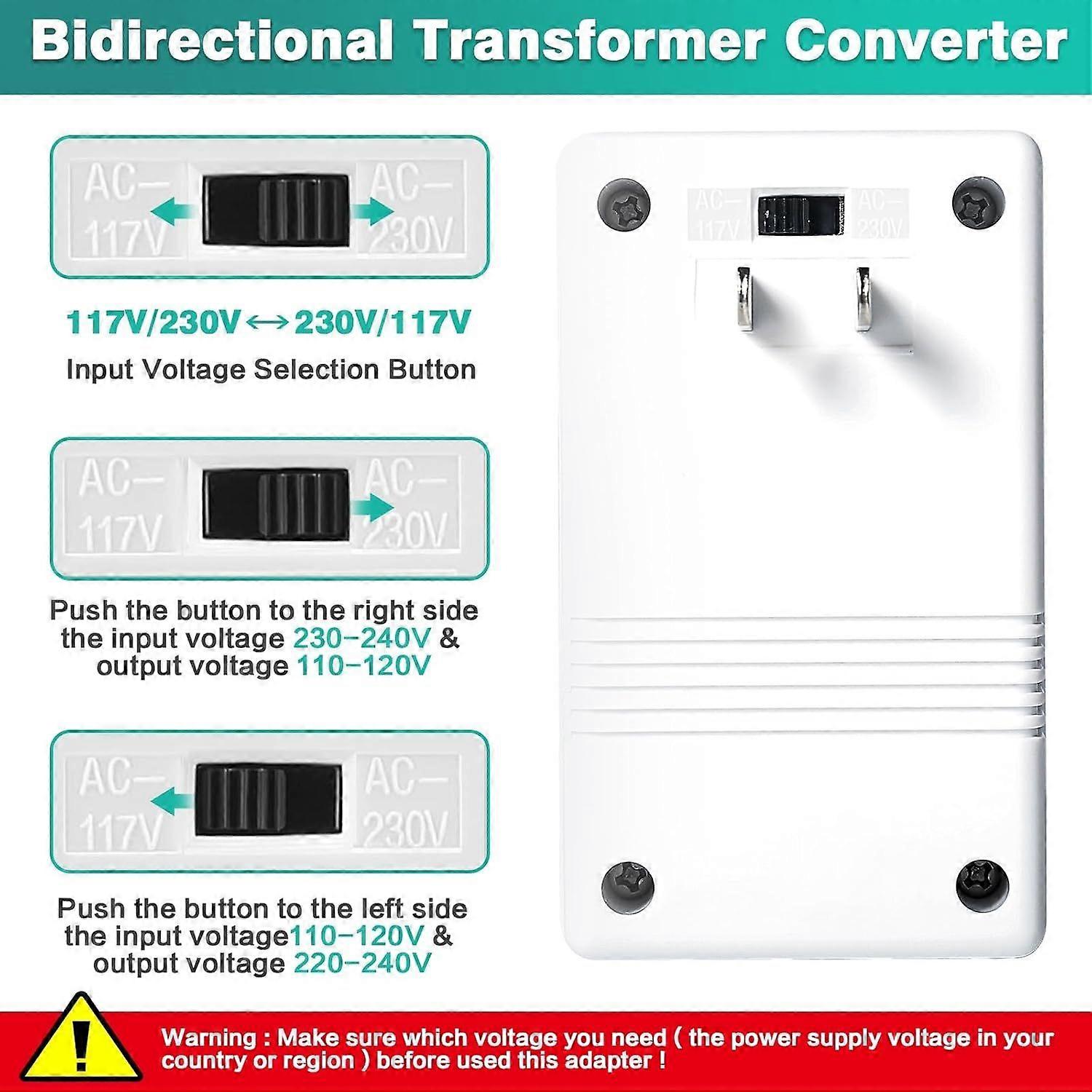 220V 110V Transformer, Universal Travel Adapter Transformer 100W Dual ...