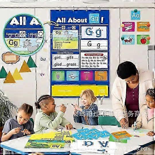 Alphabet Learning Pocket Chart, Standard Pocket Chart for Classroom ...