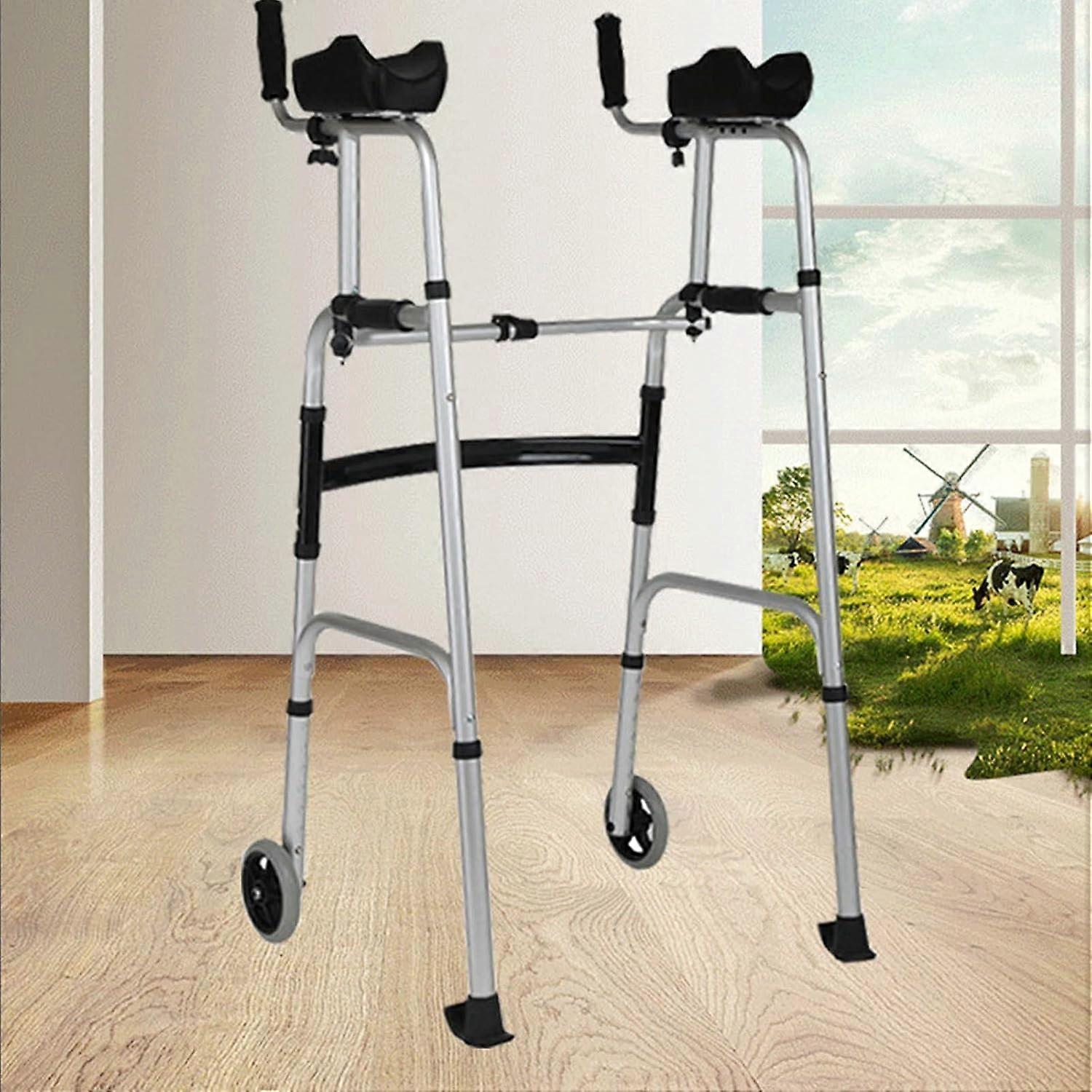 Folding Adjustable Walker with Front Wheels for Seniors, Sturdy ...