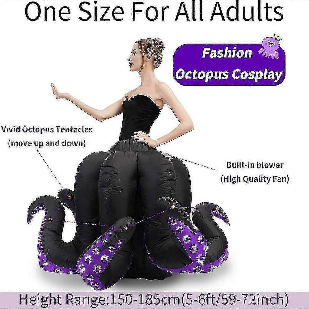 Anroong Inflatable Octopus Costume for Adults and Kids, Halloween Party ...