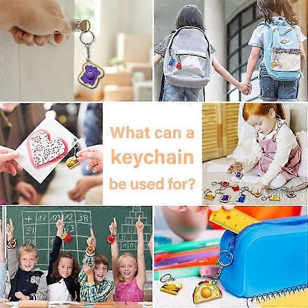 8pcs Mini Pop it Keychains, Mini Food & Drink Fidget Sensory Push Toy ...