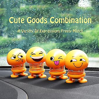 Car Ornaments Shaking Head Dolls,cute Funny Smiling Face Spring Bobble ...