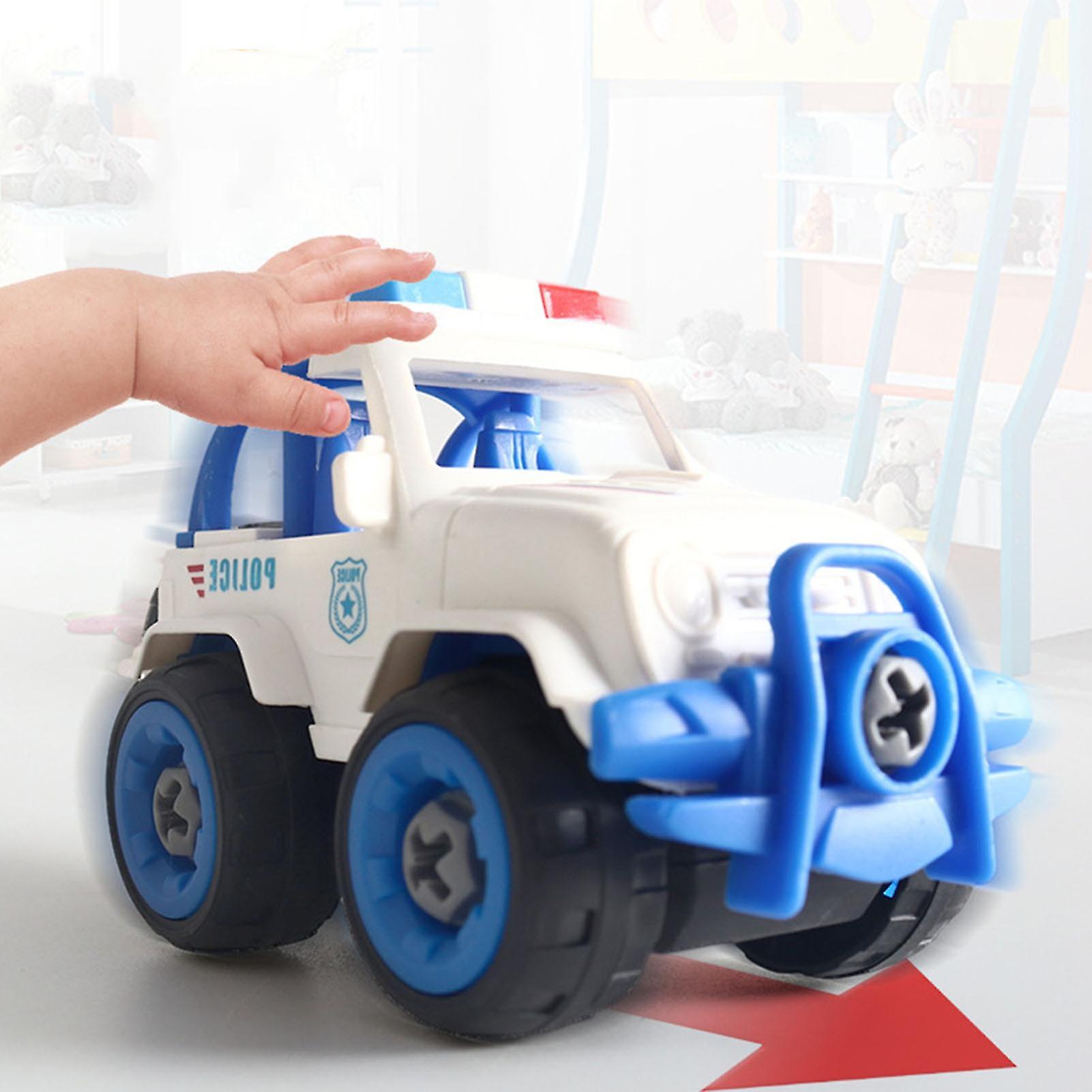 Kids Police Vehicle Toy Set - 4 Pcs Assembled Escort Cruiser Car ...