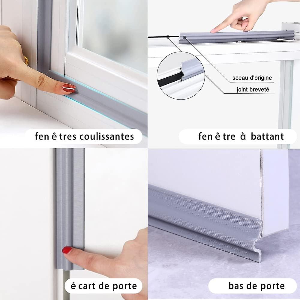 2M Gray Sound Insulation Window Seal Door Draft Excluder,Self-adhesive ...
