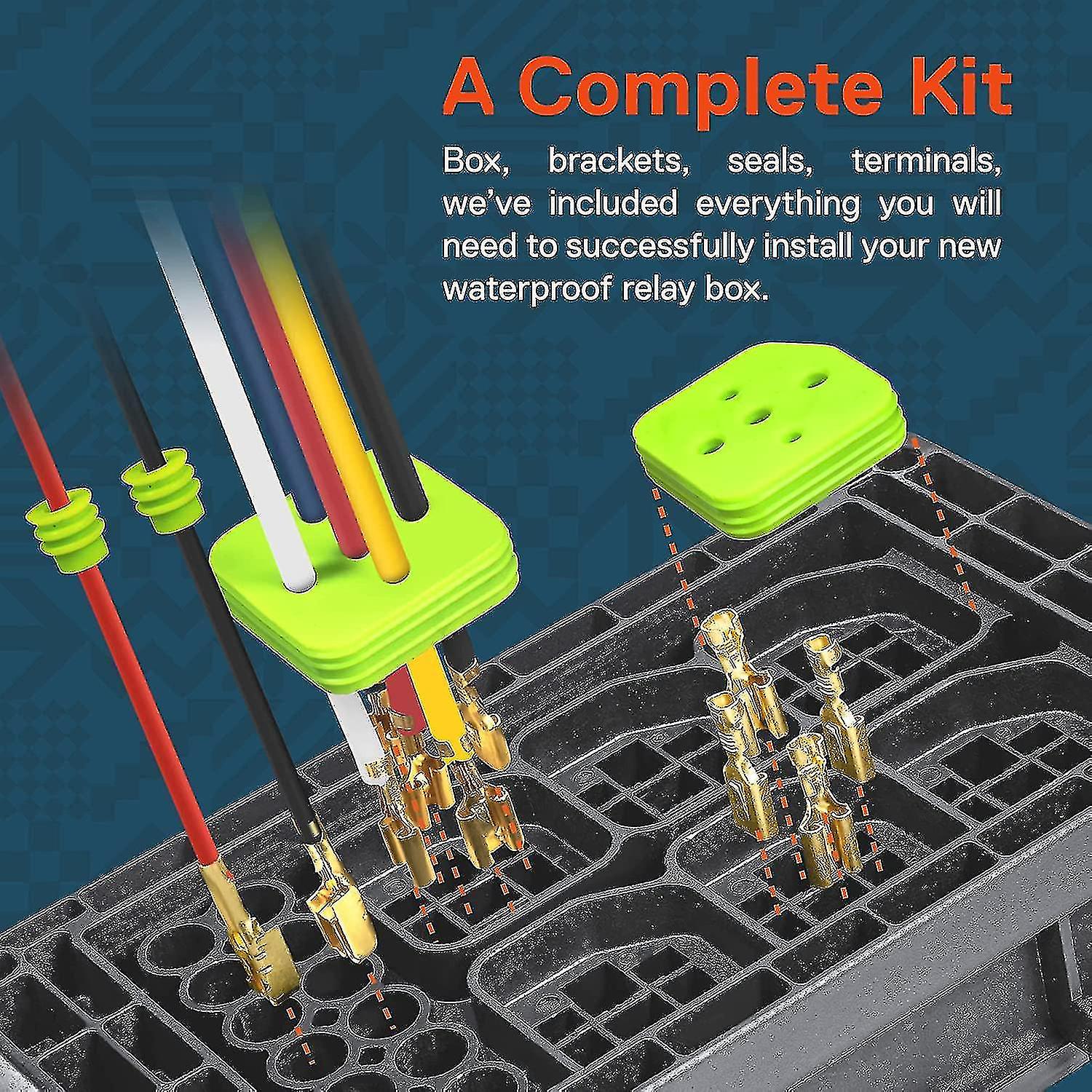 12v Auto Waterproof Fuse Relay Box Block [6 Bosch Style Relay Holder ...