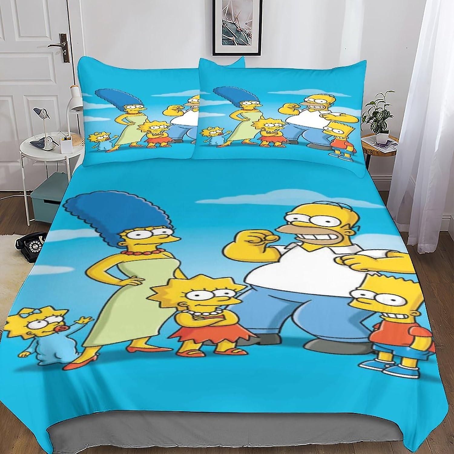 EKENOZ The Simpsons Duvet Cover Microfiber Bedding Set, 3D Print Duvet ...