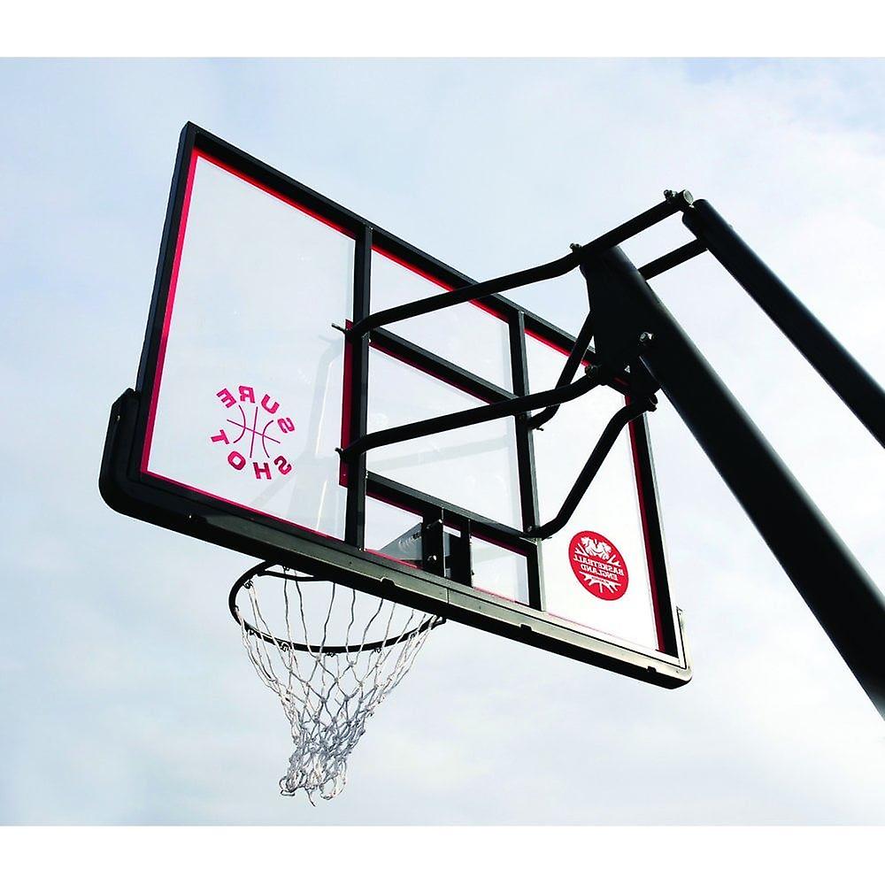 Sure Shot Basketball Hoop & Stand Portable Unit White 12 Loop Nylon Net ...