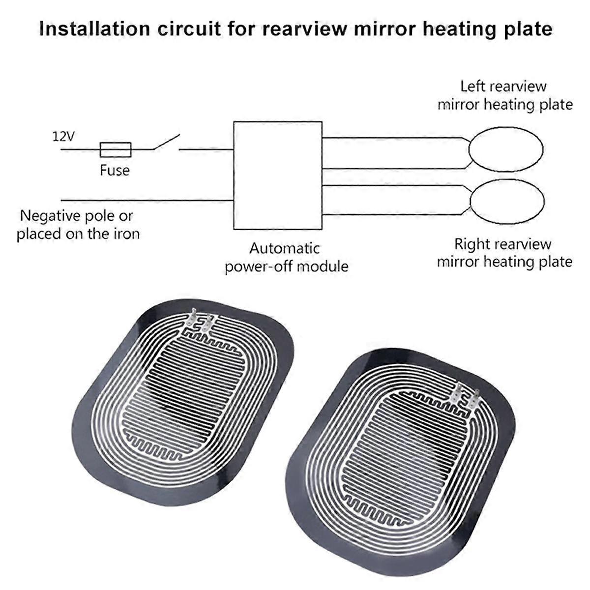Car Side Wing Mirror Heating Pad DC 12V Universal Rearview Mirror Mist ...