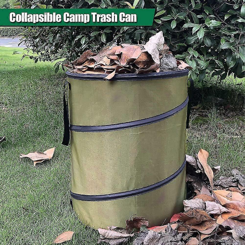 Heavy Duty Garden Waste Bags, Collapsible Trash Can Garbage Bin, Steel ...