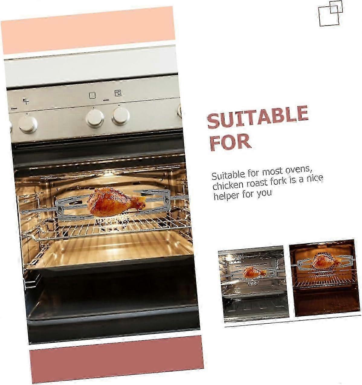 Chicken Rack Rotisserie Skewer Set - Stainless Steel Barbecue Tool with ...