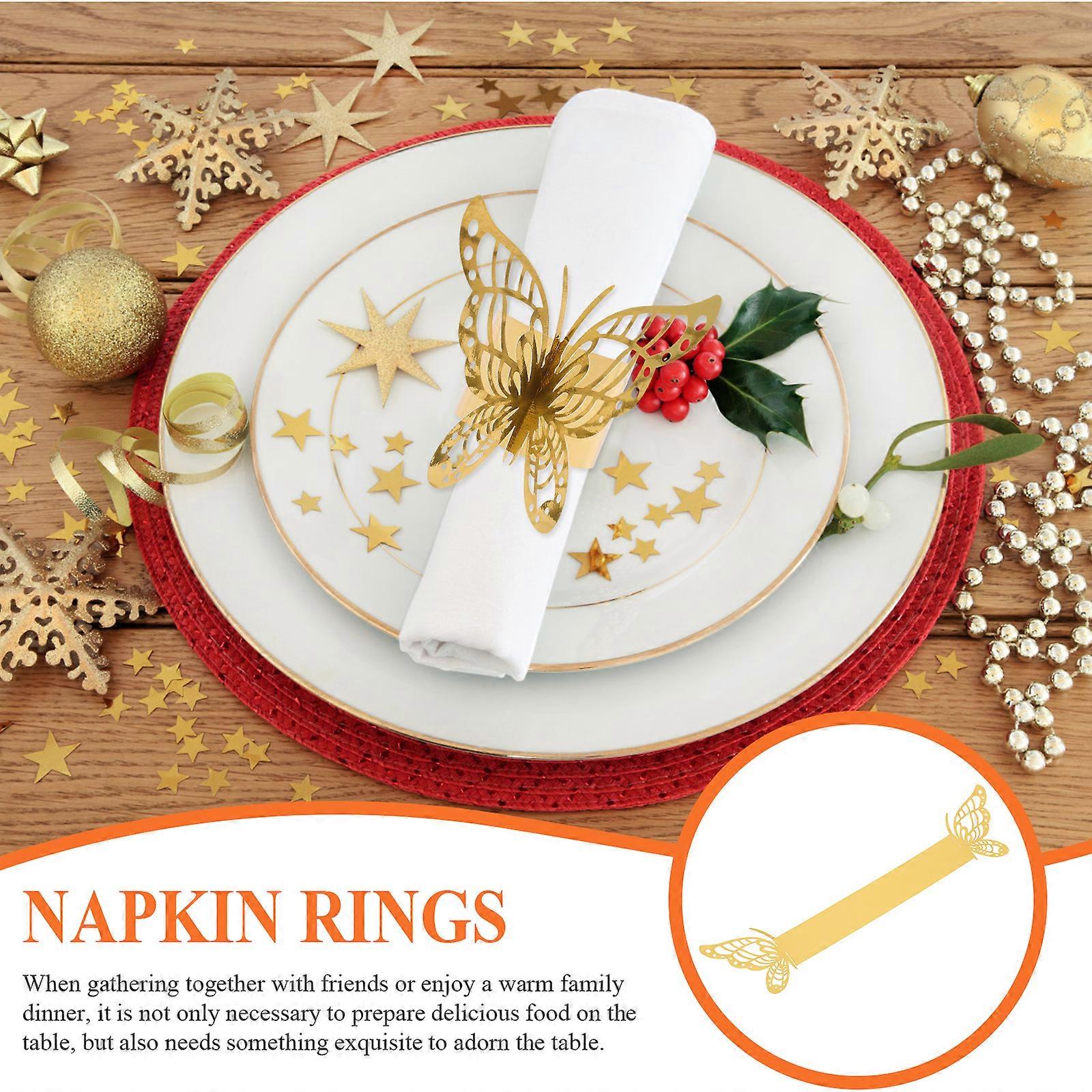 50Pcs Paper Butterflies Napkin Rings for Wedding Engagement Birthday ...