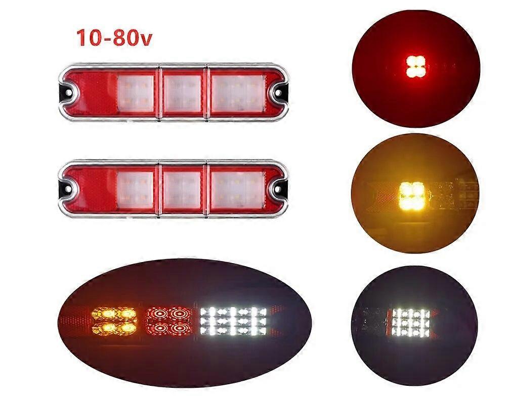 2x 10-80v IP67 led forklift tail lights rear stop lights Reverse light ...