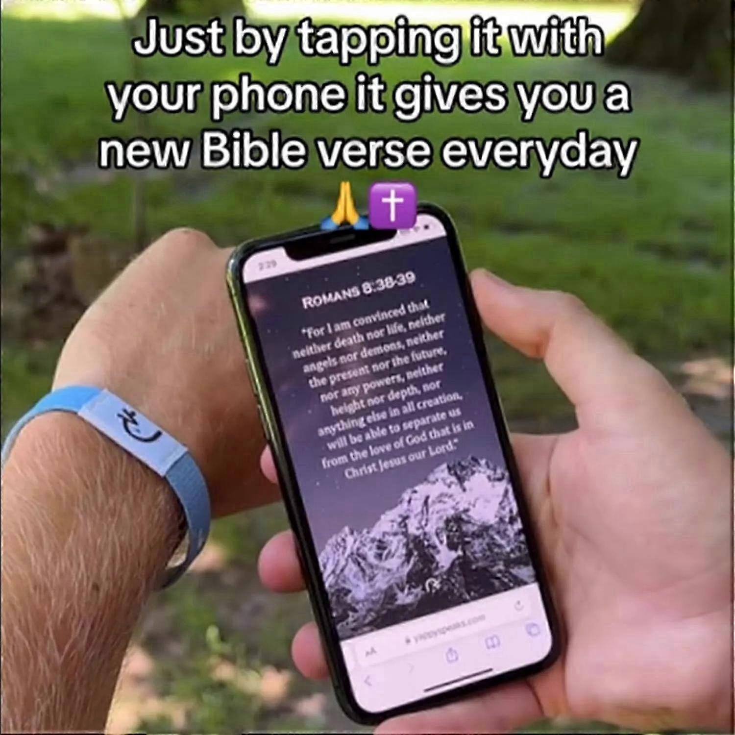 Wearable Bible Bracelet,Religious Bracelets with NFC,Daily Bible Verse ...
