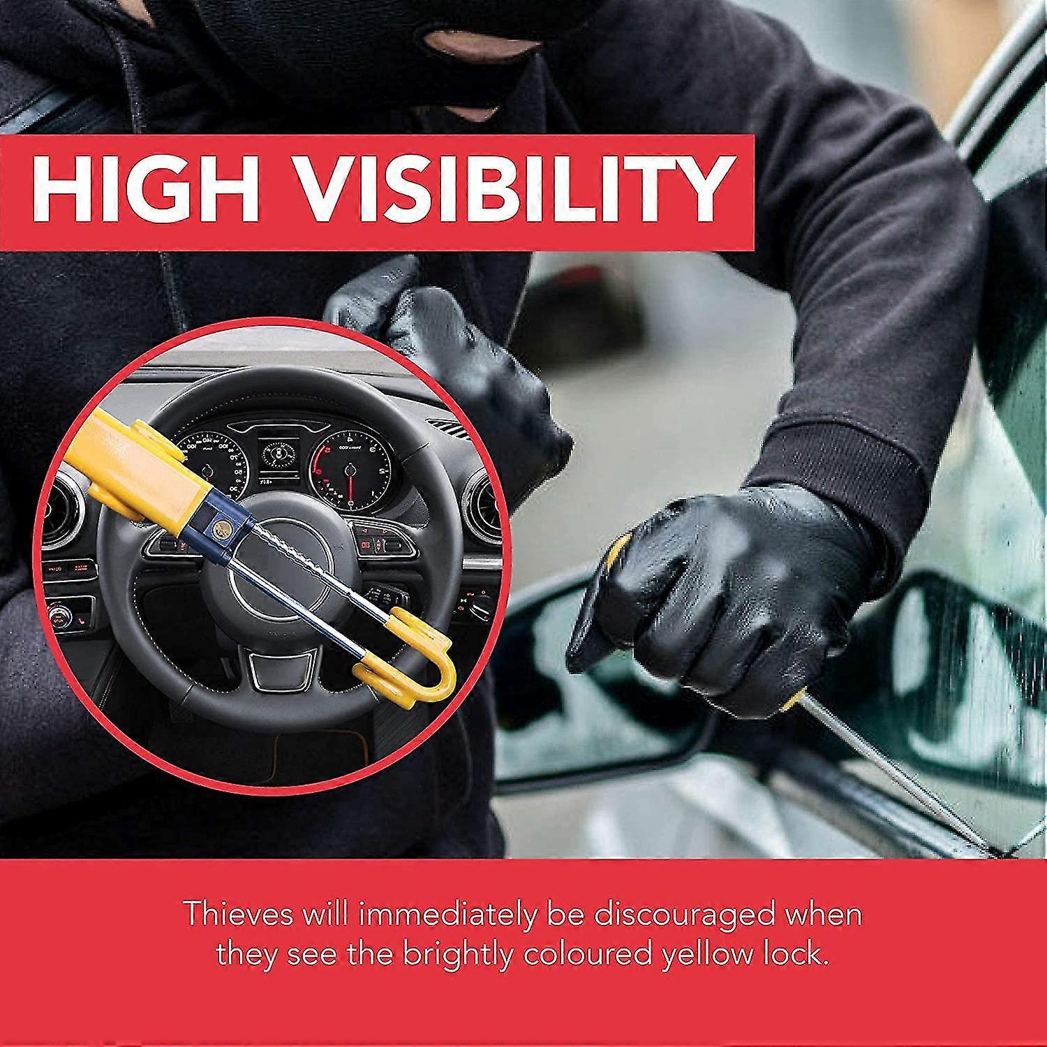 High Visibility Car Anti-theft Rod Car Steering Wheel Anti-theft Bar ...